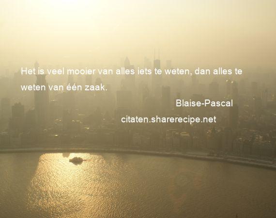 Het is beter om van iets alles te weten, dan van alles iets ...