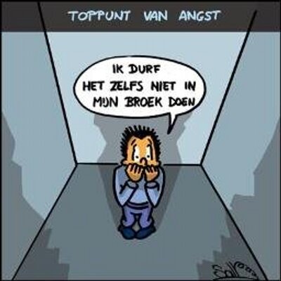 Wat is het toppunt van sadisme?=Een blinde voor de rand van de afgrond ...