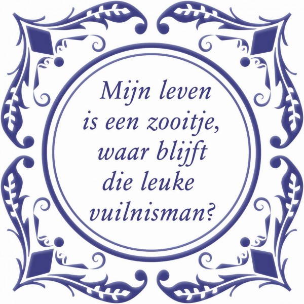 Mijn leven is een zooitje, waar blijft die leuke vuilnisman ...